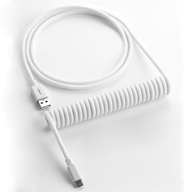 CableMod Classic Coiled Keyboard Cable (Glacier White, USB A to USB ...