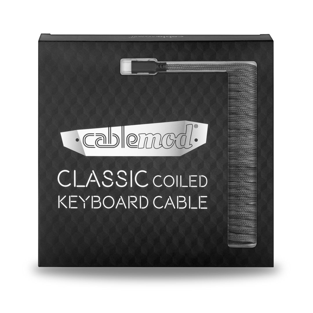 CableMod Classic Coiled Keyboard Cable (Carbon Grey, USB A to USB Type ...