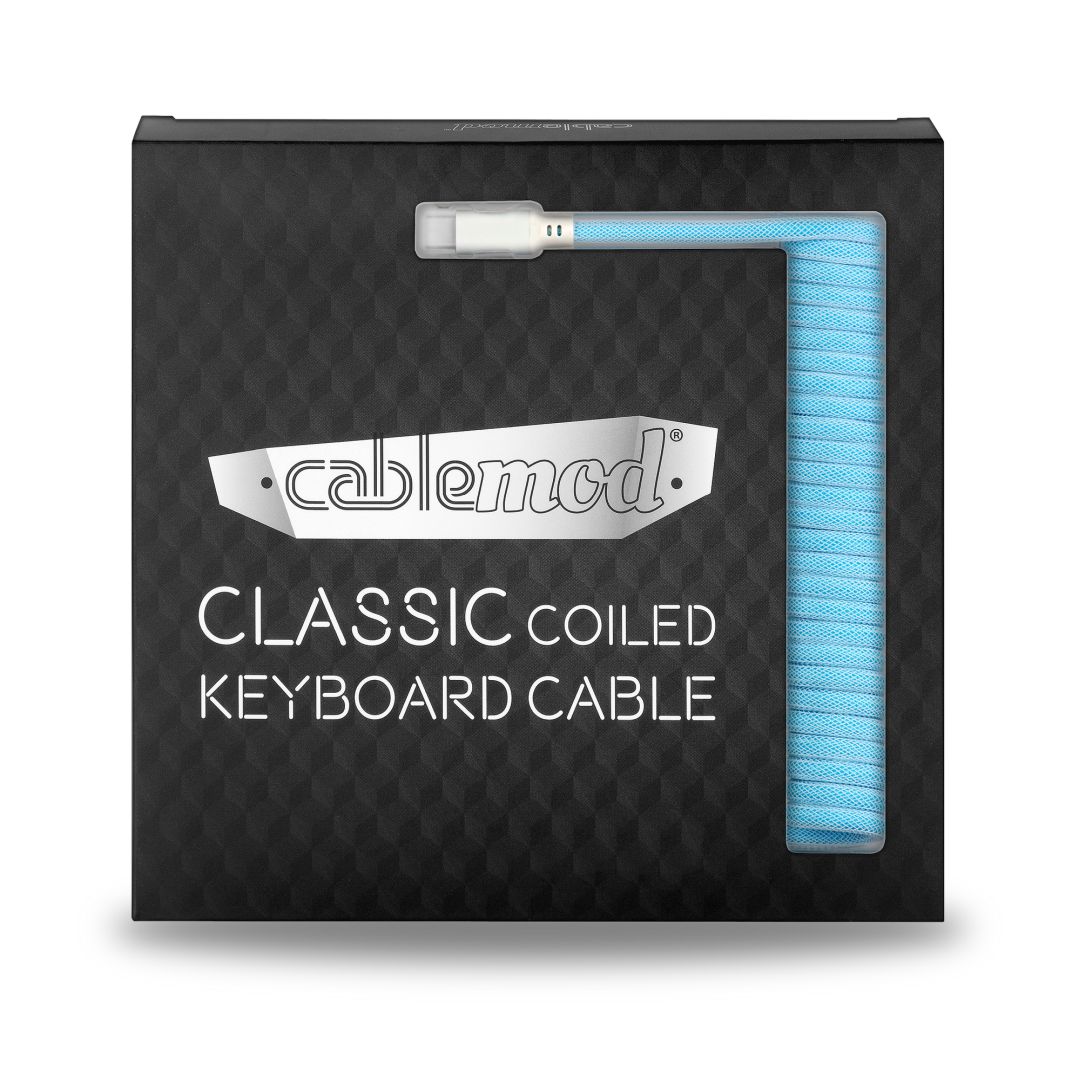 CableMod Classic Coiled Keyboard Cable (Blueberry Cheesecake, USB A to ...