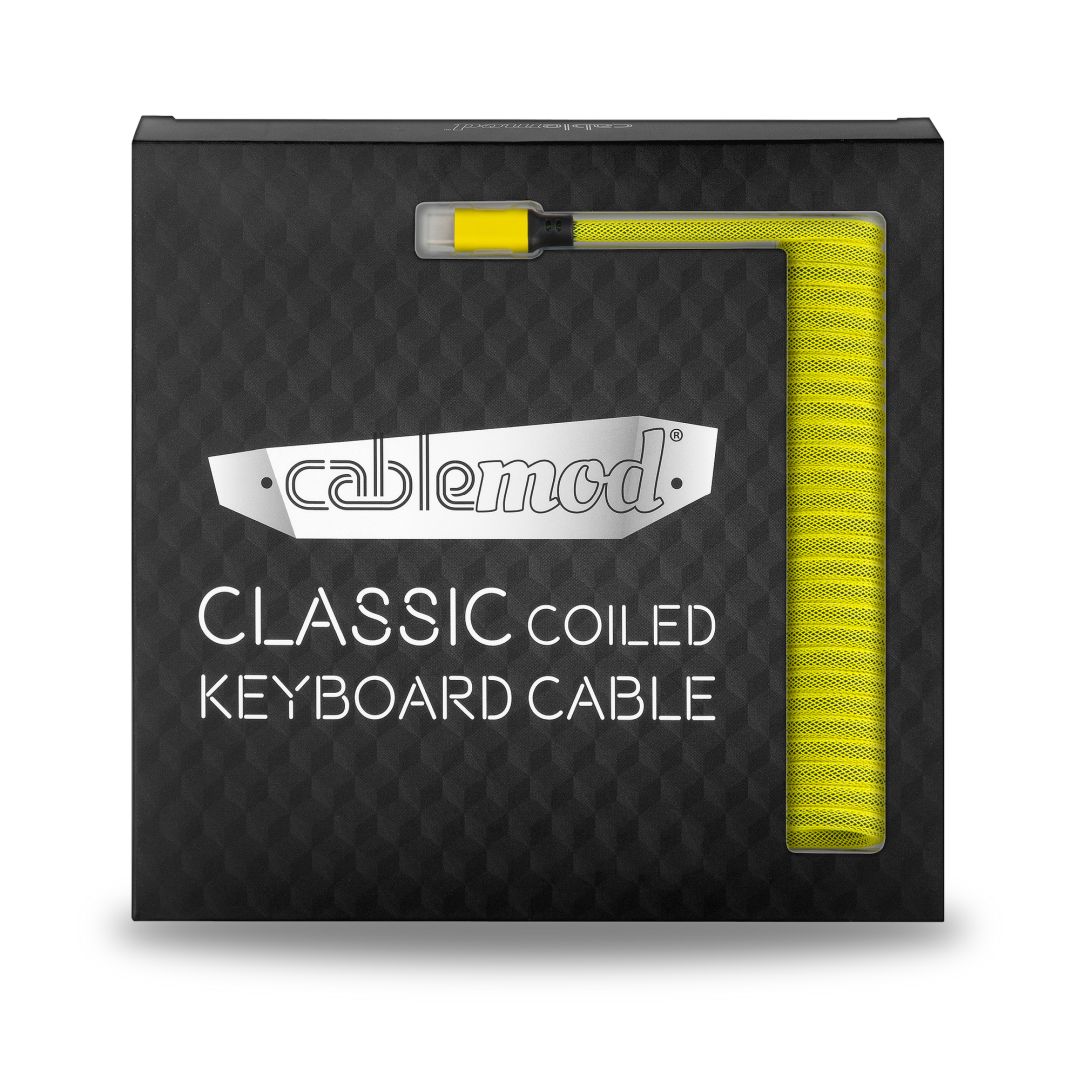 CableMod Classic Coiled Keyboard Cable (Dominator Yellow, USB A to USB ...
