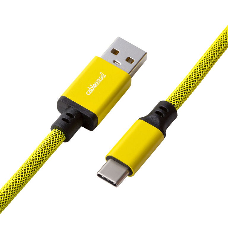 CableMod Pro Straight Keyboard Cable (Dominator Yellow, USB A to USB Type C, 150cm) with Global ...