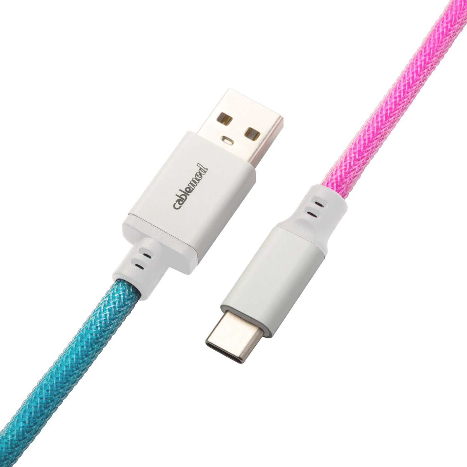 CableMod Pro Coiled Keyboard Cable (Bright Rainbow, USB A to USB Type C ...