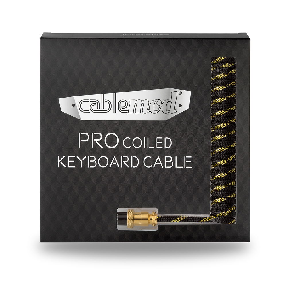CableMod Pro Coiled Keyboard Cable (Midas Black, USB A to USB Type C ...