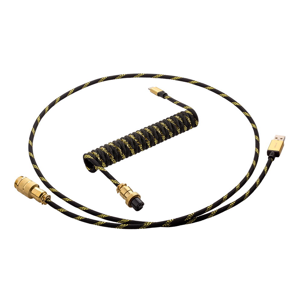 CableMod Pro Coiled Keyboard Cable Midas Black USB A To USB Type C