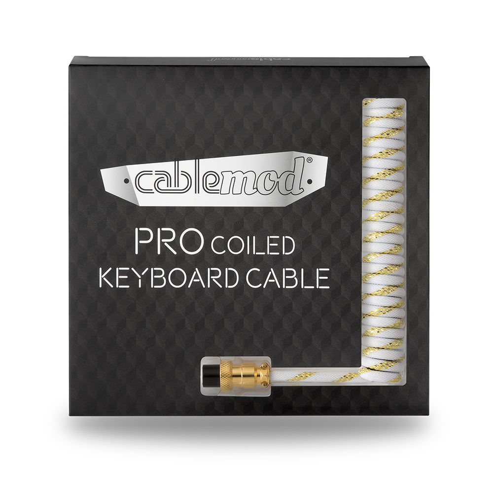 CableMod Pro Coiled Keyboard Cable (Midas White, USB A to USB Type C ...